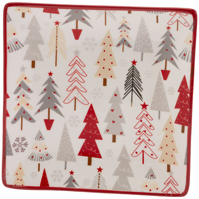 Festive Trees Allover Tapas Plate - Small Town Home & Decor