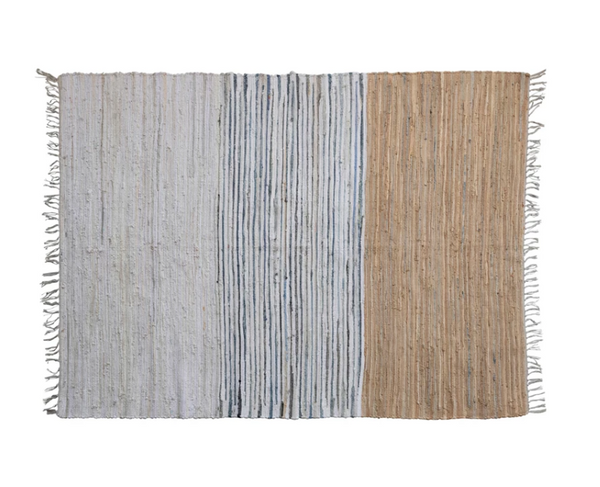 5' x 7' Woven Cotton Chindi Rug w/ Fringe - Small Town Home & Decor