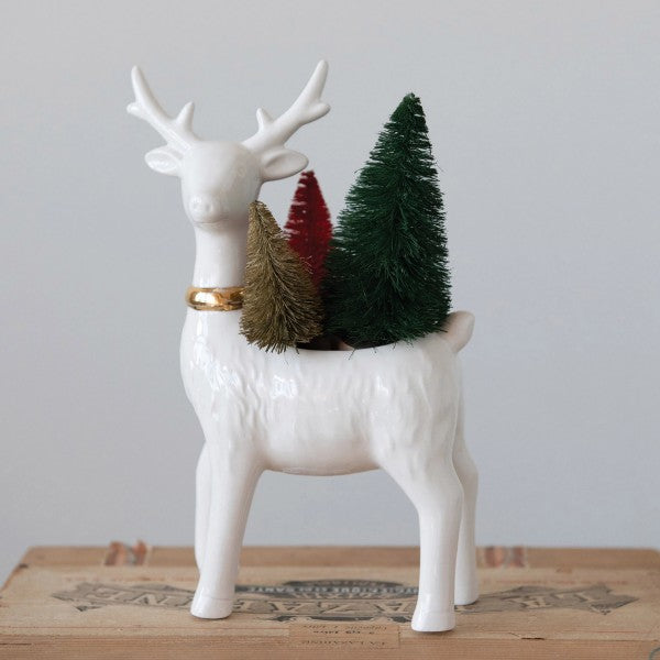 Stoneware Reindeer Planter - Small Town Home & Decor